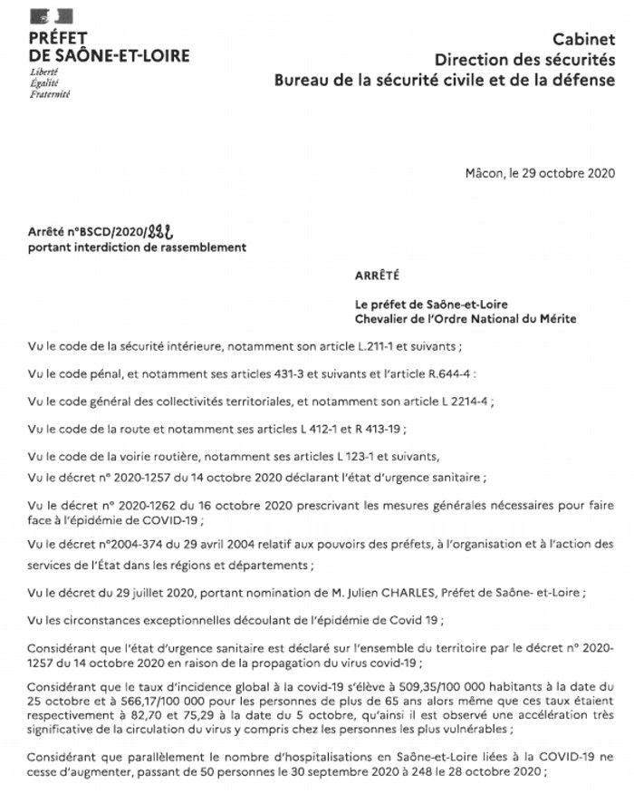 Rassemblement devant la mairie de Montceau, ce jeudi soir interdit ... Rassemblement devant la mairie de Montceau, ce jeudi soir interdit ...